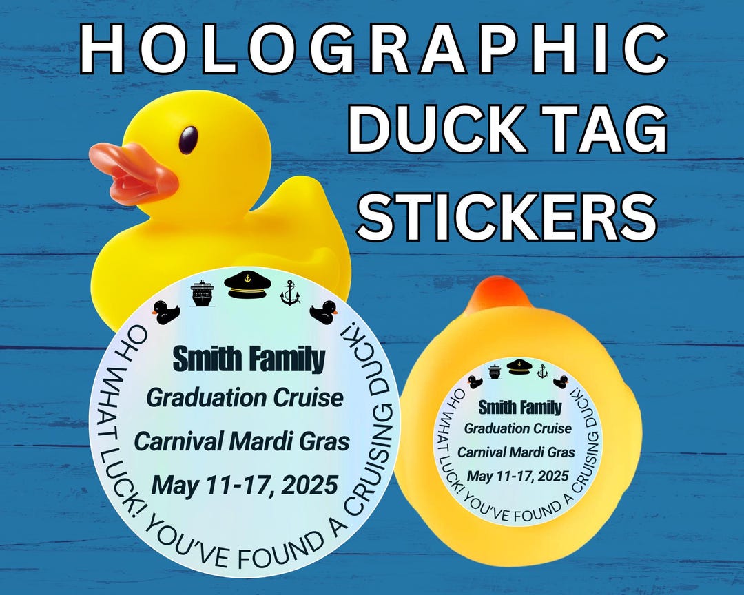 Cruise Duck Tag Stickers Holographic Personalized Cruising Duck Tags ...