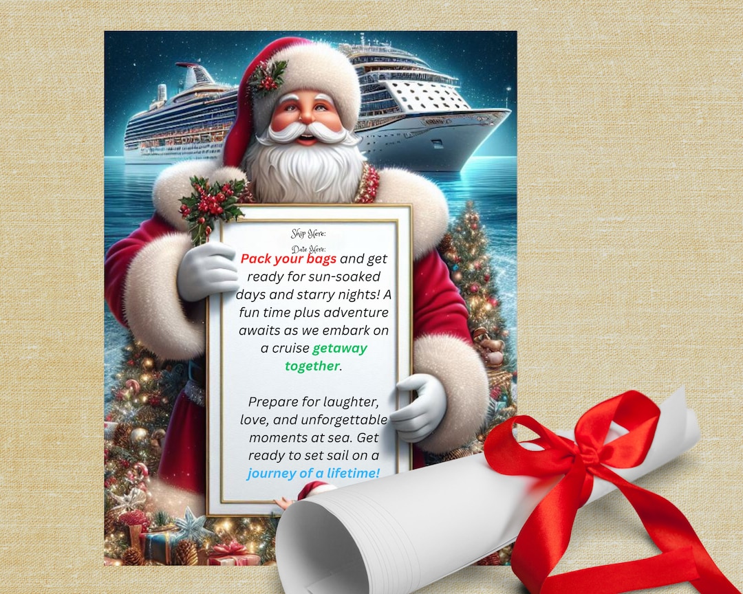 Cruise Reveal Christmas Surprise Letter Vacation Gift Reveal - Etsy