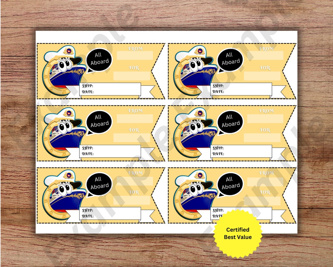 Fish Extender Tags Personalized Cruise Printable Gift Tag, Dis Ney ...