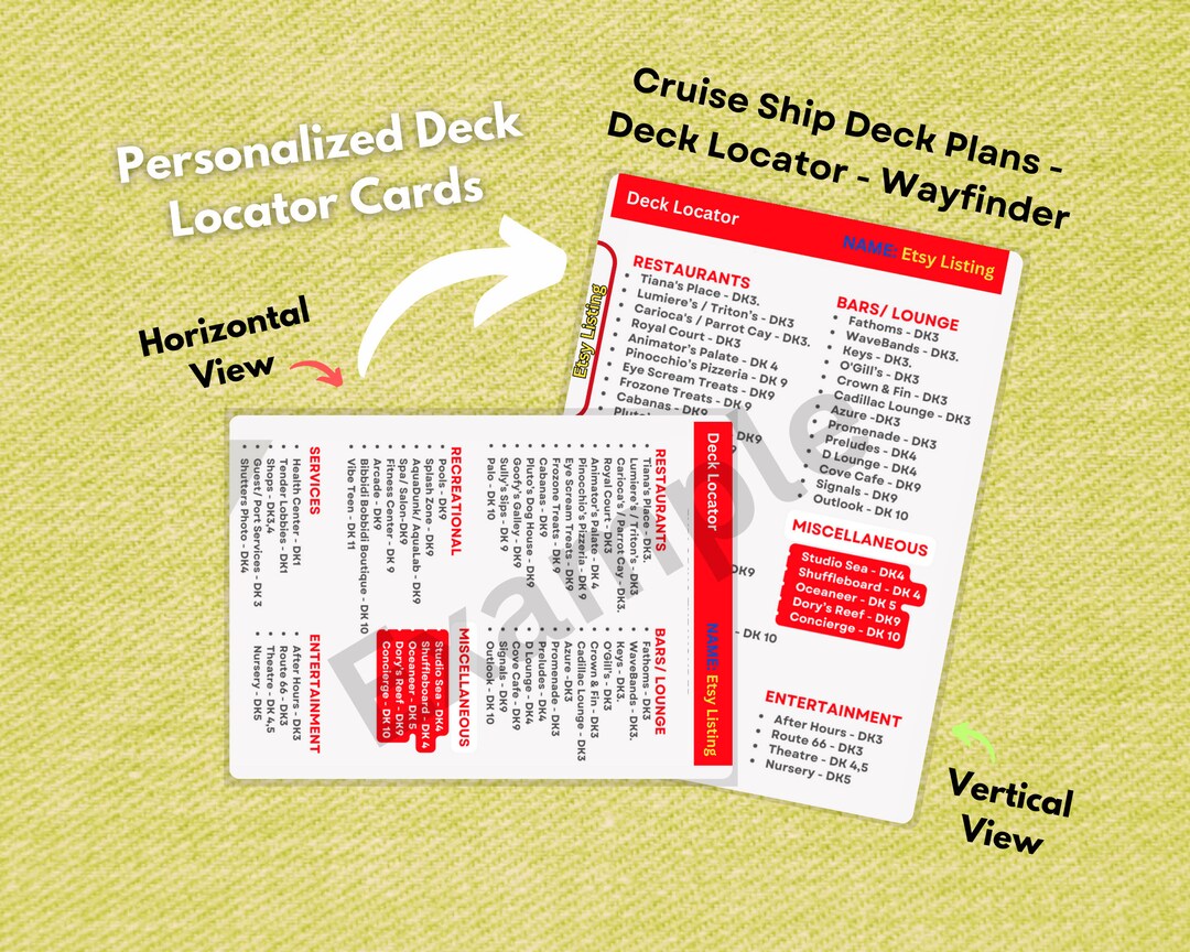 Disney Ship wish Cruise Deck Locator, Personalized Family & Friends ...