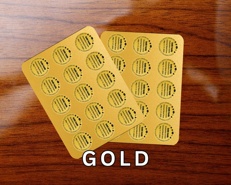 Cruise Duck Tag Stickers Gold Sparkle Personalized Cruising Duck Tags ...