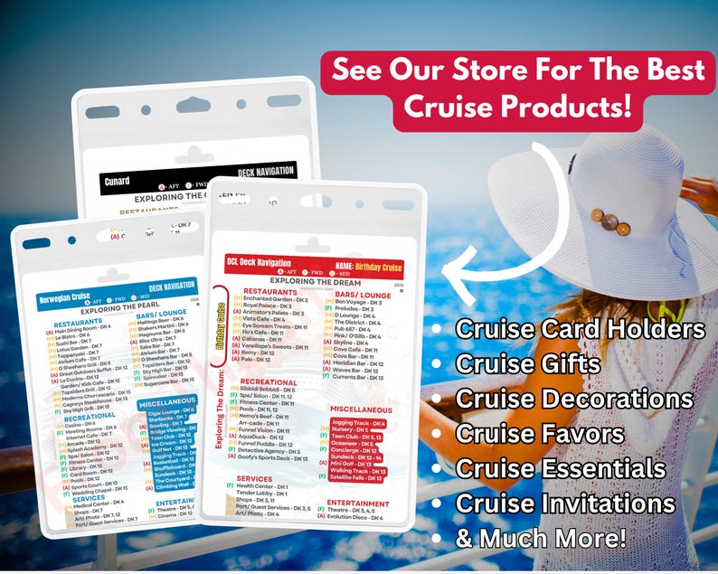 DCL Cruisers Ship Deck Navigator Card Pathfinder Cruise Deck Cards for ...