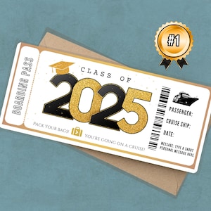 Personalized Graduation Cruise Reveal Boarding Pass Ticket Surprise ...