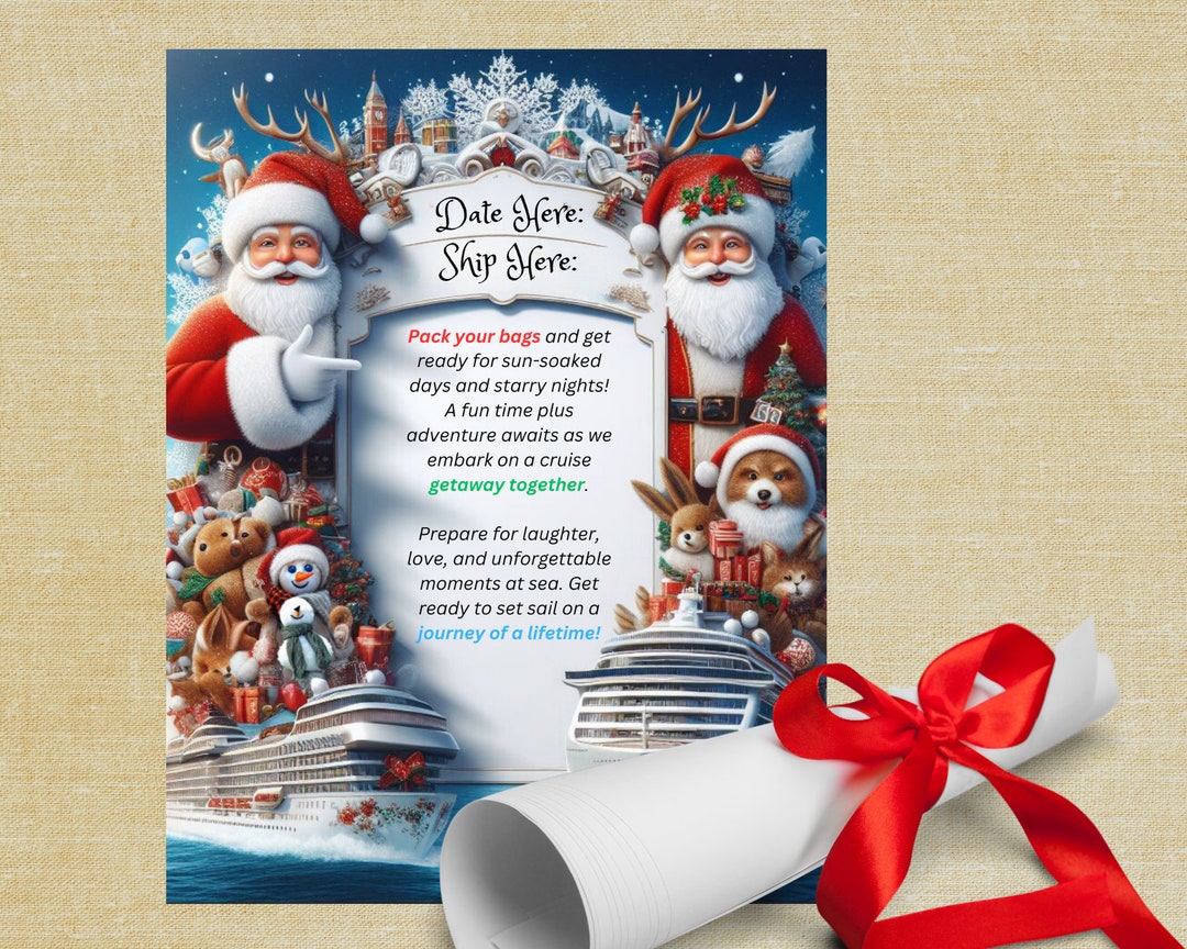 Cruise Reveal Christmas Surprise Letter Vacation Gift Reveal ...