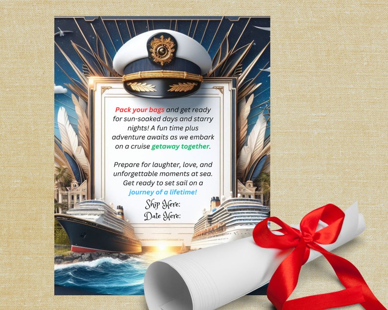 Cruise Reveal Surprise Letter Vacation Gift Reveal Personalized ...