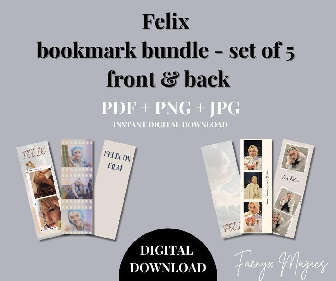 Printable Felix Straykids Bookmarks/photo Stripes for Download / Felix ...