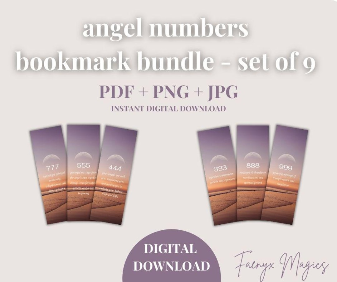 Printable Angel Numbers Bookmarks / Photo Stripes - Bookmarks/photo ...