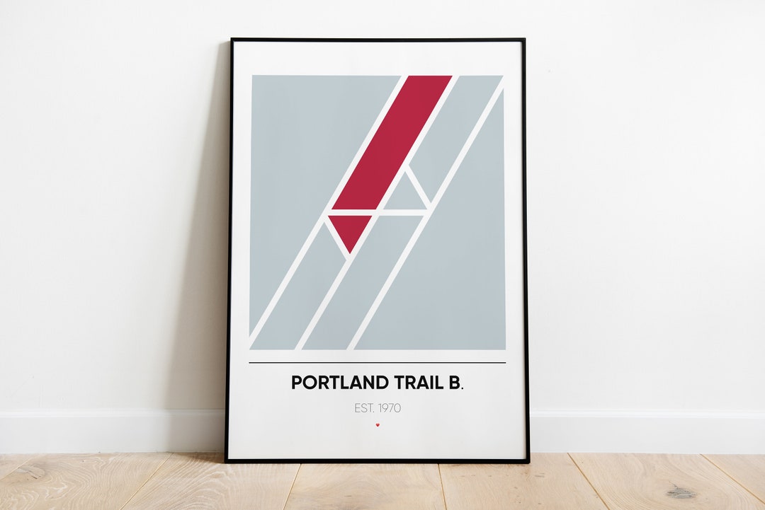 PORTLAND TRAIL BLAZERS Poster, Nba Minimal Team Posters Series, Wall ...