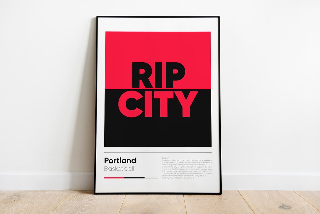 PORTLAND TRAIL BLAZERS Poster, Rip City, Nba Iconic Phrases Series ...