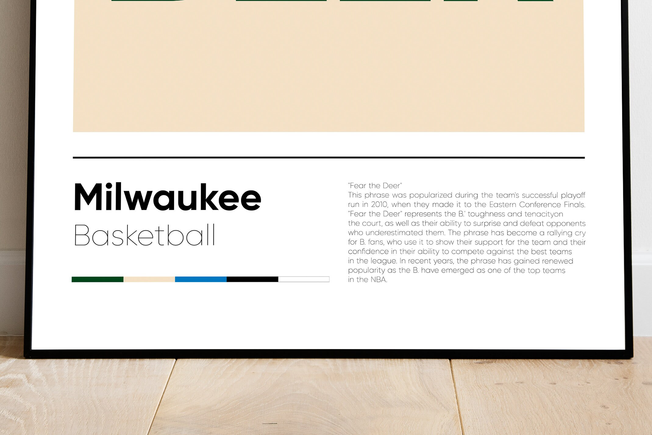 MILWAUKEE BUCKS Poster Feer the Deer Nba Iconic Phrases - Etsy