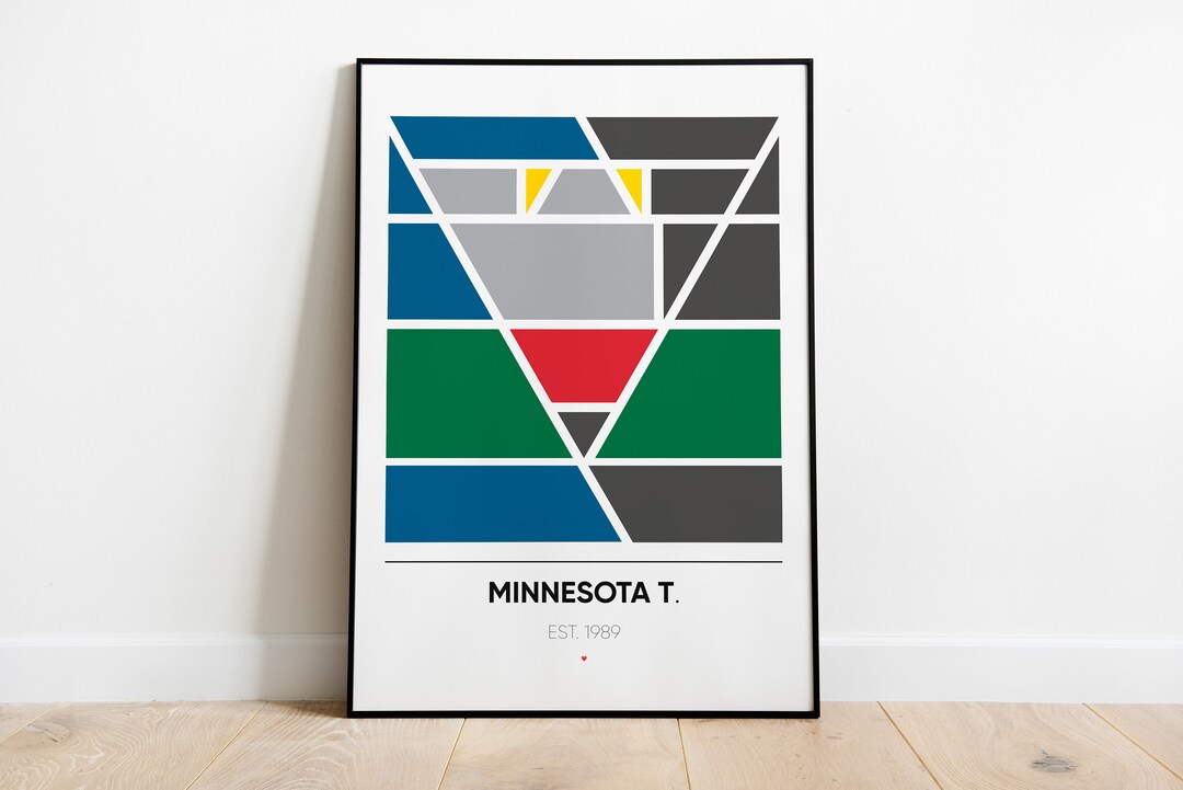 MINNESOTA TIMBERWOLVES Poster, Nba Minimal Team Posters Series, Wall ...