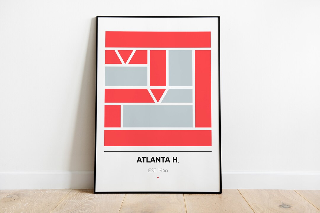 ATLANTA HAWKS Poster, Nba Minimal Team Posters Series, Wall Art Printed ...