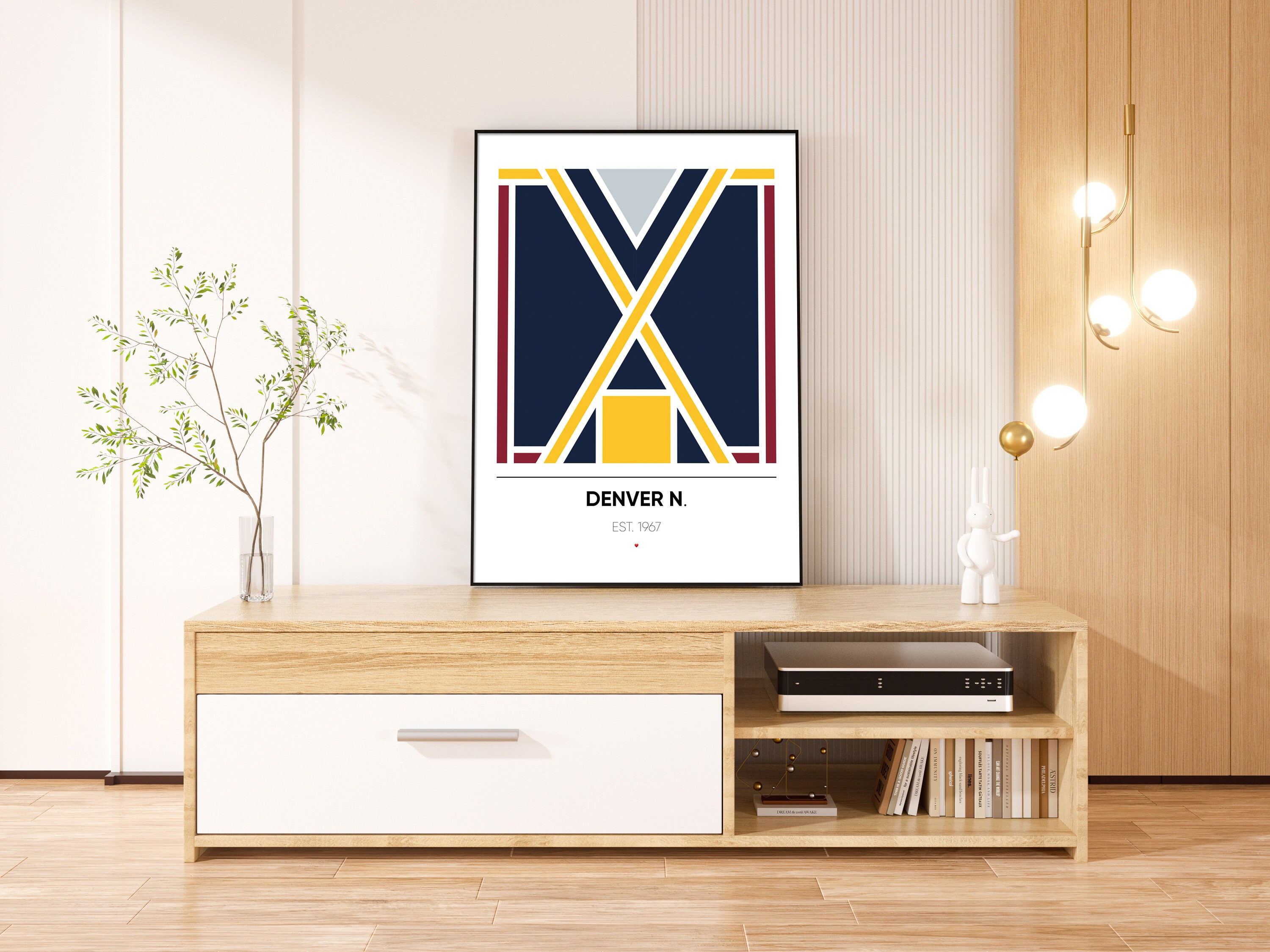 DENVER NUGGETS Poster, Minimal Nba Team Posters Series, Wall Art, Home ...
