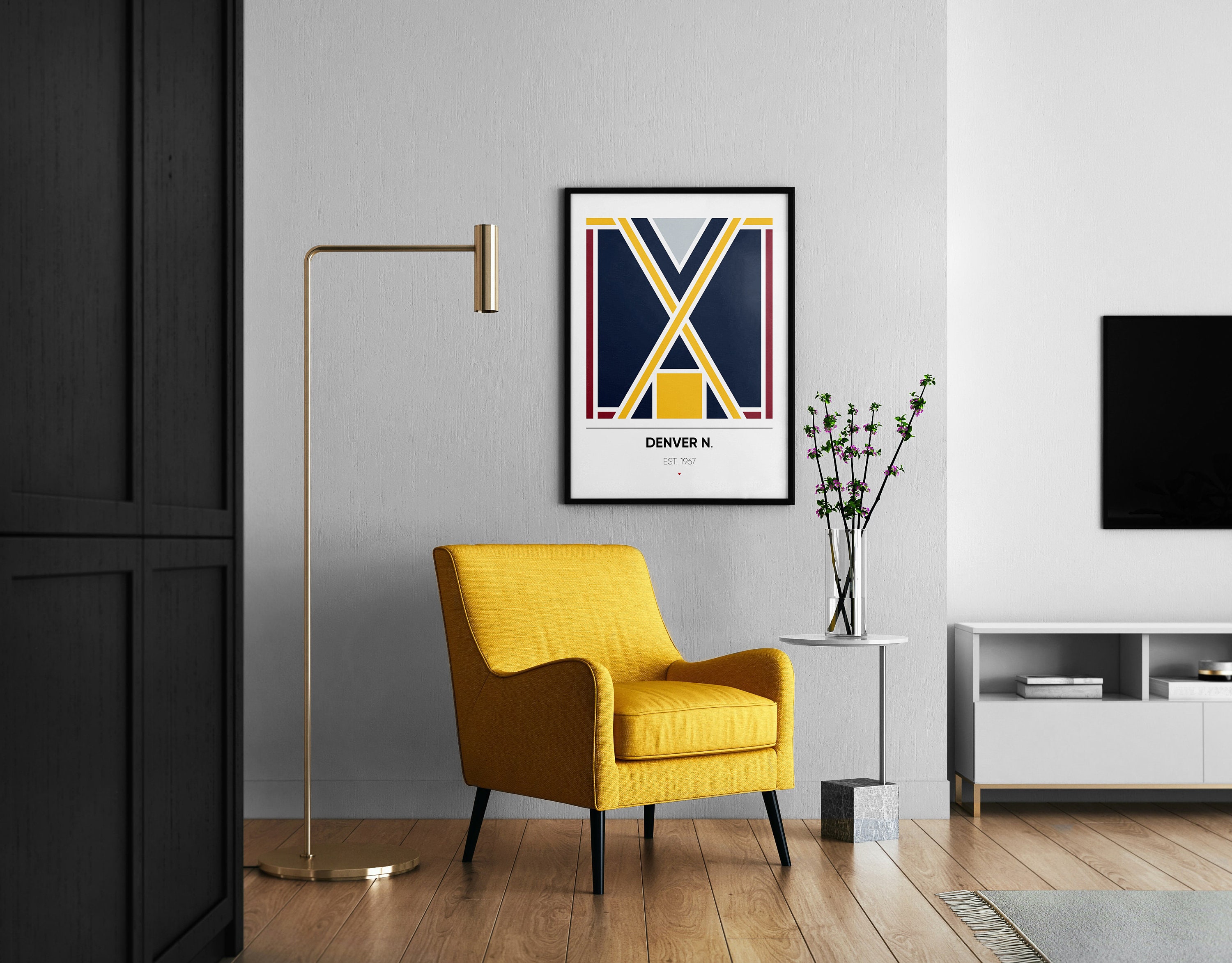 DENVER NUGGETS Poster, Minimal Nba Team Posters Series, Wall Art, Home ...