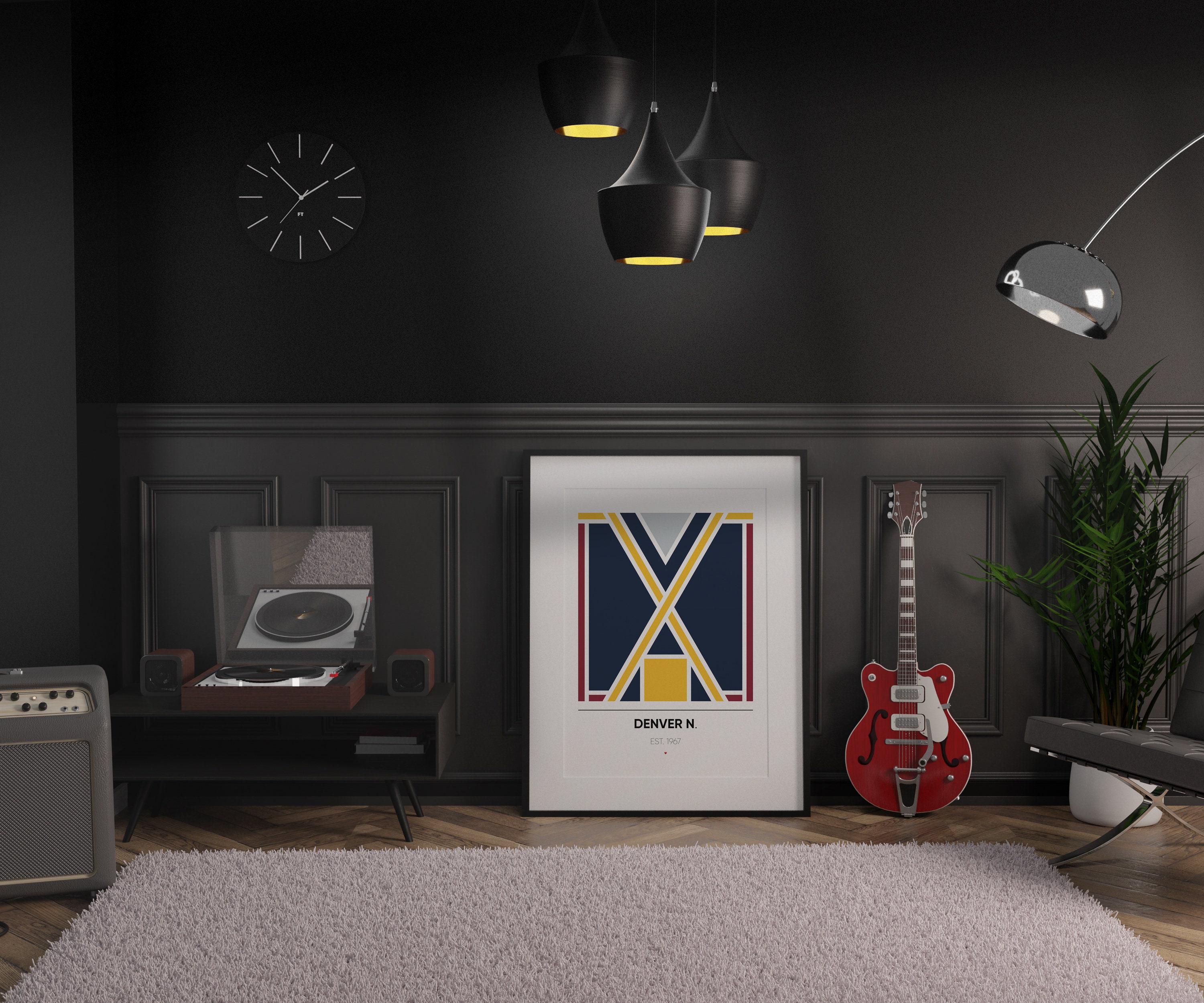 DENVER NUGGETS Poster, Minimal Nba Team Posters Series, Wall Art, Home ...