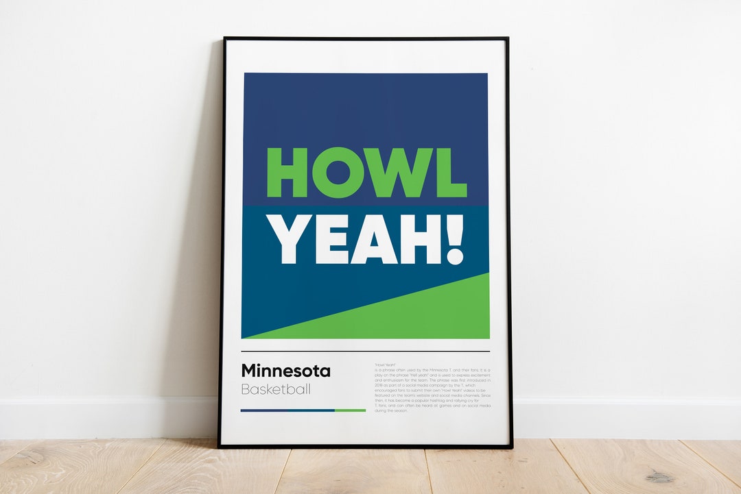 MINNESOTA TIMBERWOVES Poster, Howl Yeah, Nba Iconic Phrases Series ...