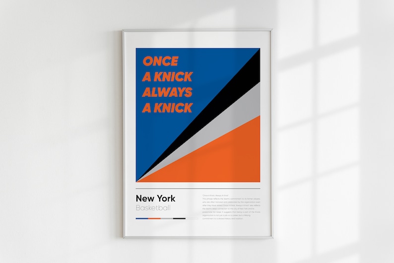 NEW YORK KNICKS Poster, Nba Iconic Phrases Series, Wall Art, Printed ...