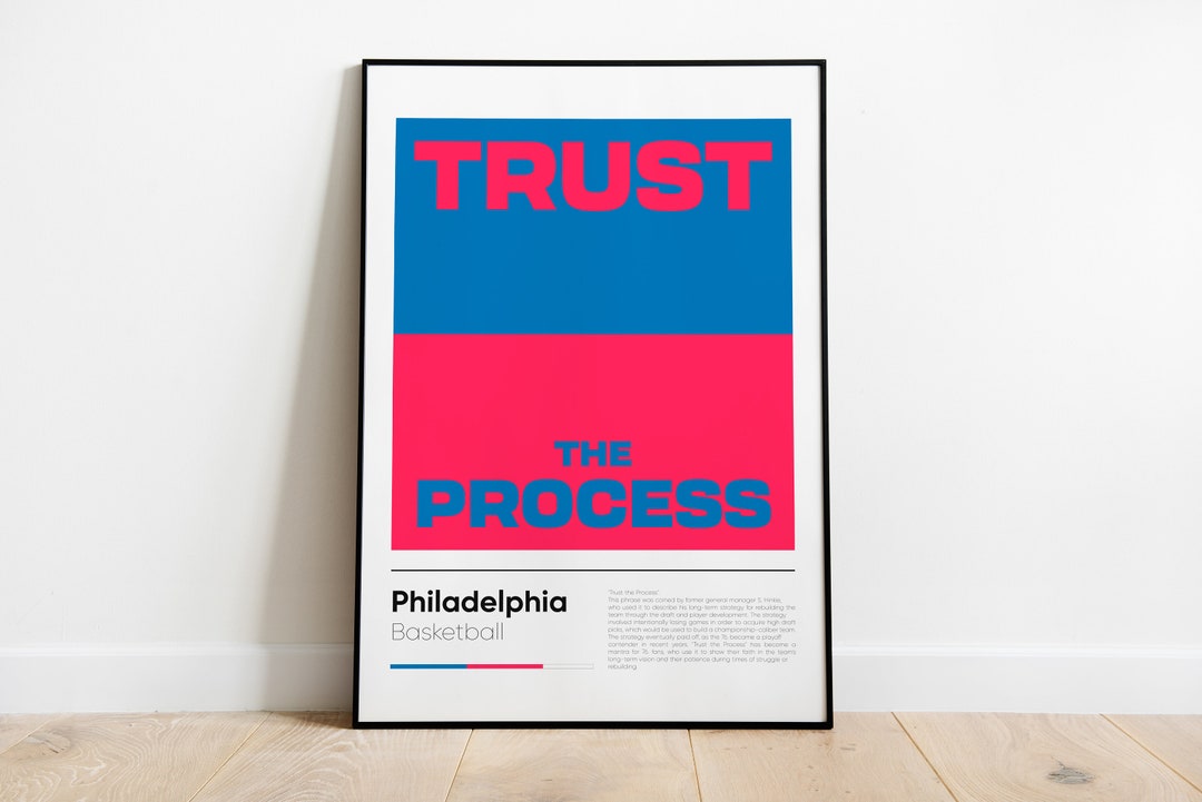 PHILADELPHIA 76ERS Poster, Trust the Process, Nba Iconic Phrases Series ...