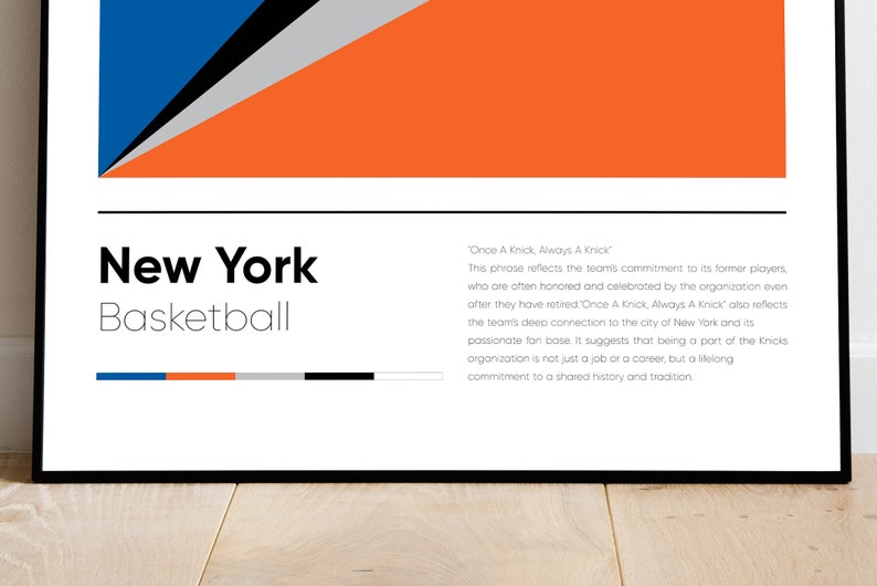 NEW YORK KNICKS Poster, Nba Iconic Phrases Series, Wall Art, Printed ...