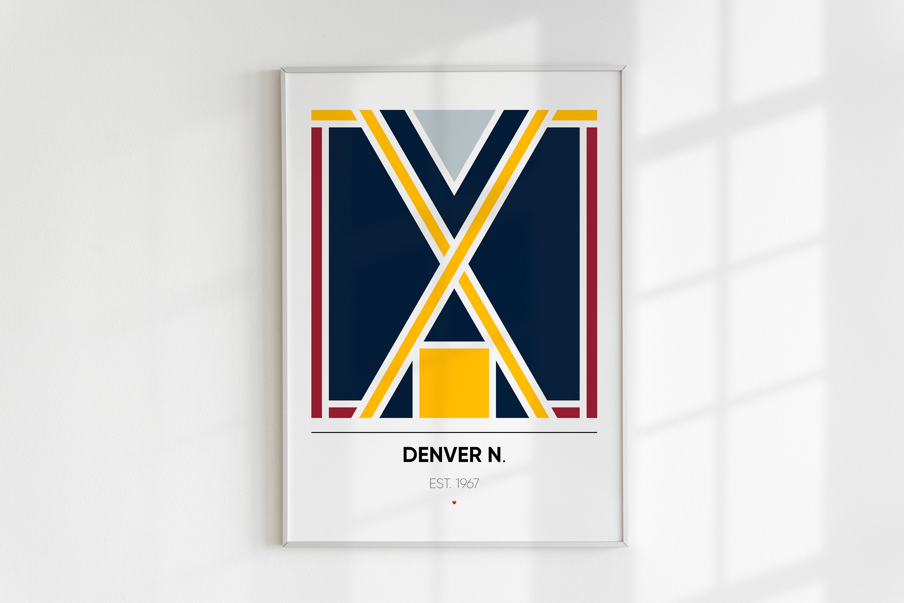 DENVER NUGGETS Poster, Minimal Nba Team Posters Series, Wall Art, Home ...