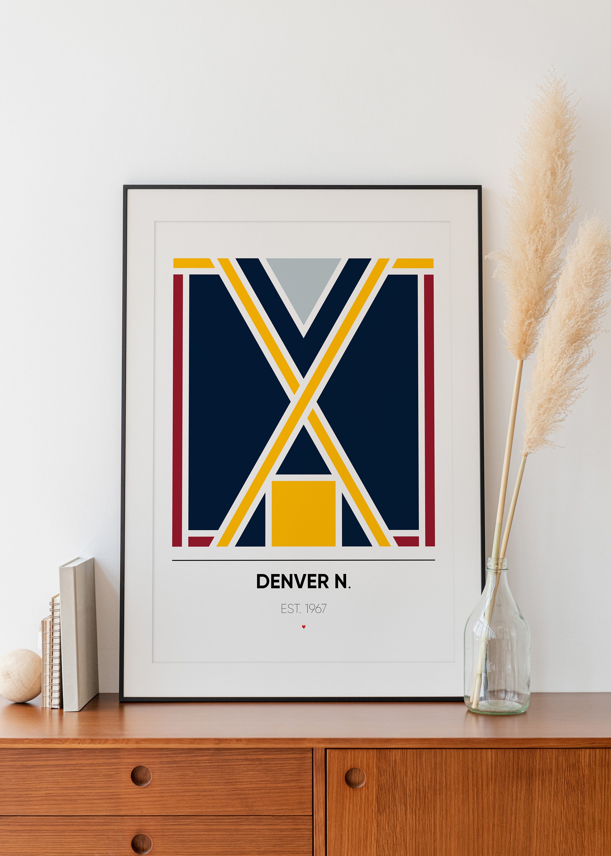 DENVER NUGGETS Poster, Minimal Nba Team Posters Series, Wall Art, Home ...
