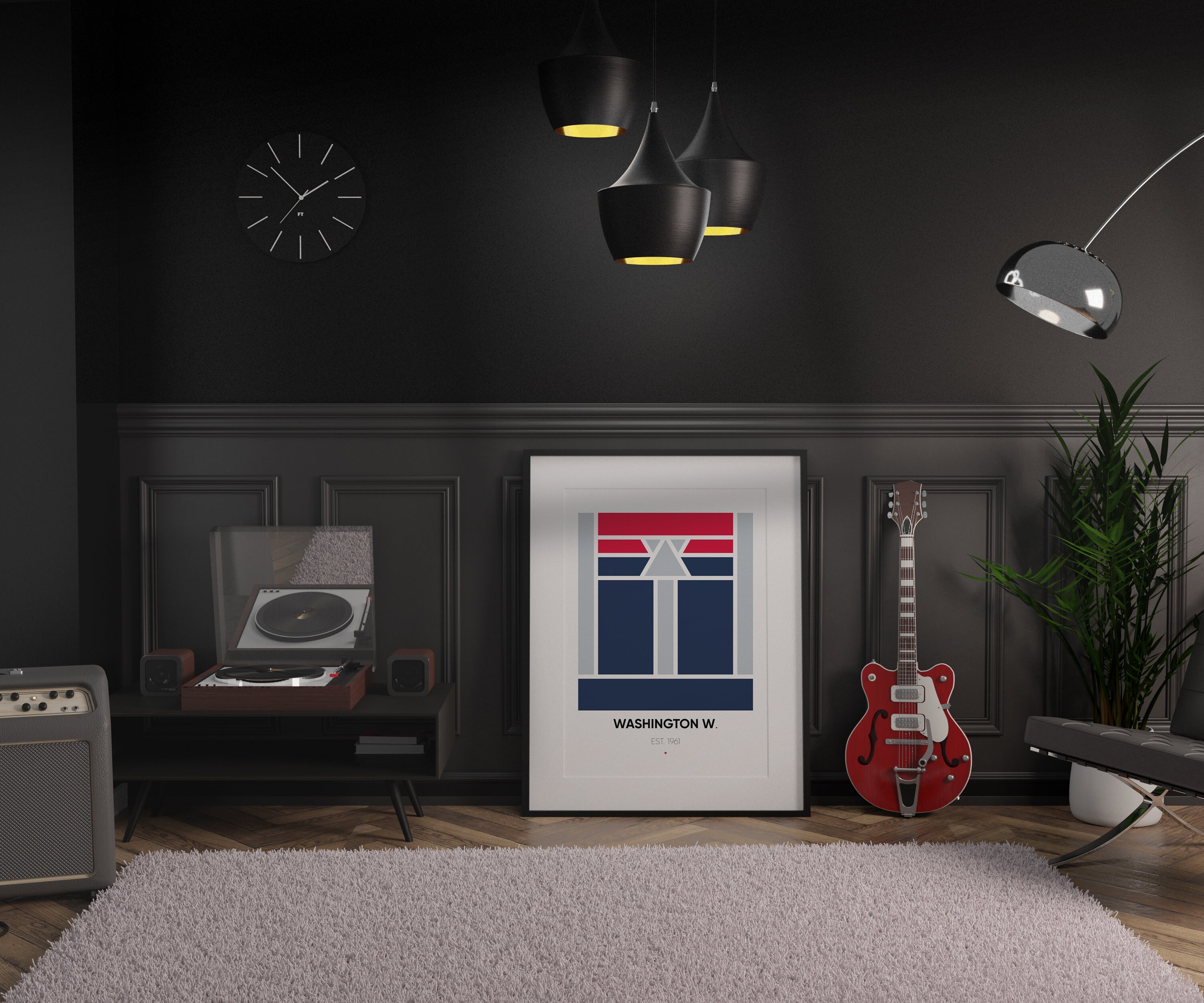 WASHINGTON WIZARDS Poster, Nba Minimal Team Poster Serie, Wandkunst ...