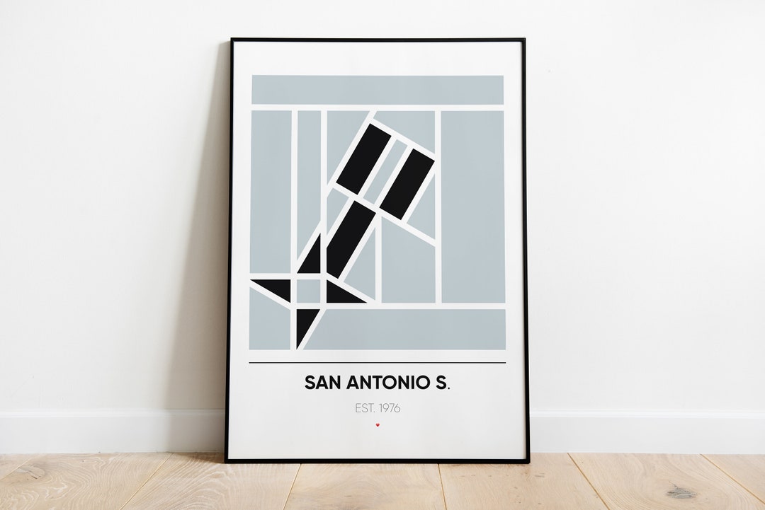 SAN ANTONIO SPURS Poster, Nba Minimal Team Posters Series, Wall Art ...