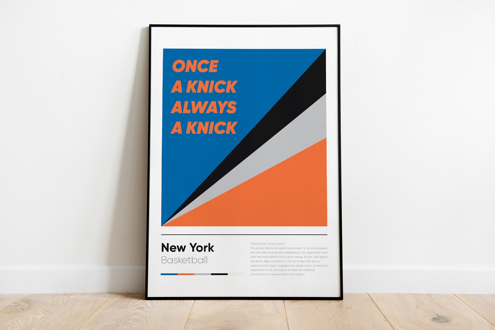 NEW YORK KNICKS Poster, Nba Iconic Phrases Series, Wall Art, Printed ...