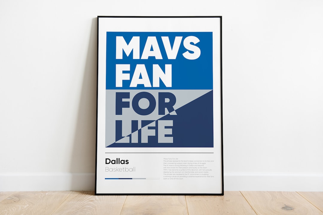Dallas Mavericks Poster, NBA Wall Art, Mavs Fan for Life - Etsy