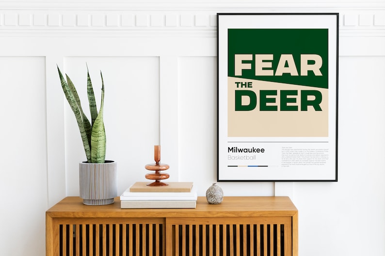 MILWAUKEE BUCKS Poster, Feer the Deer, Nba Iconic Phrases Series, Wall ...