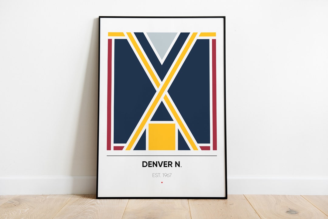 DENVER NUGGETS Poster, Minimal Nba Team Posters Series, Wall Art, Home ...