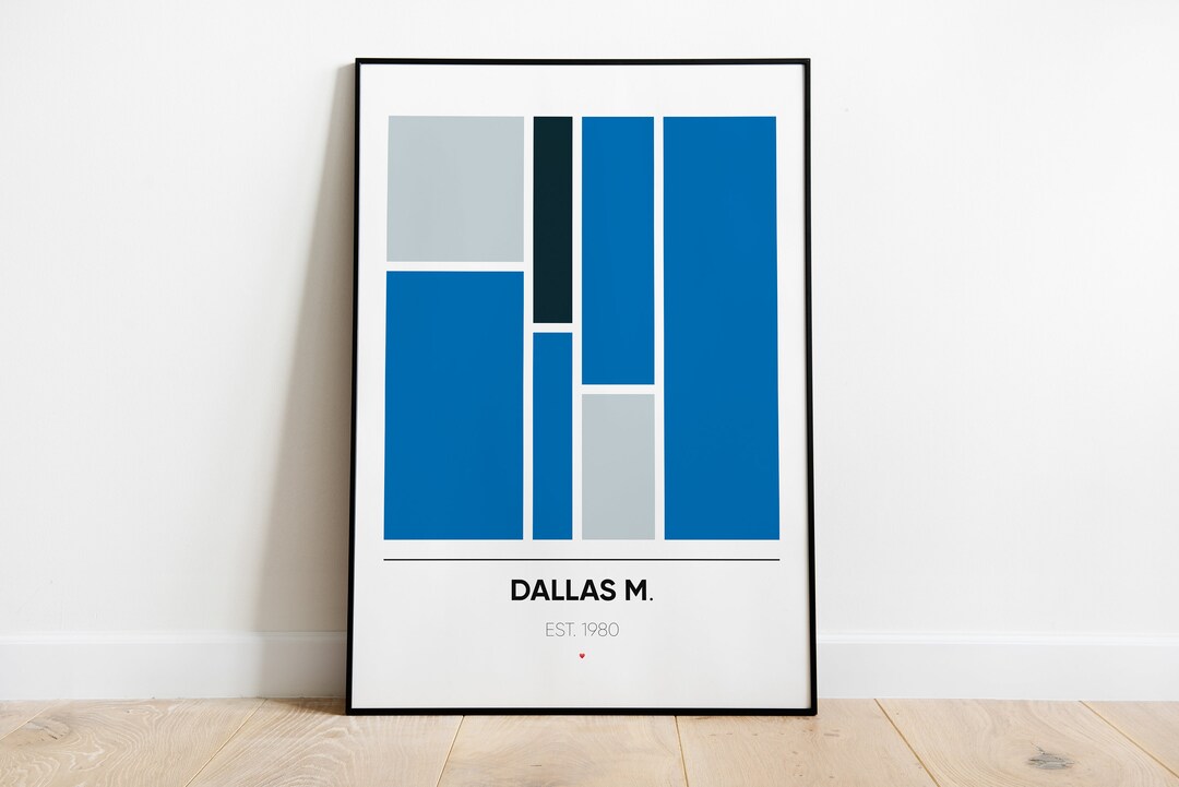 DALLAS MAVERICKS Poster, Nba Minimal Team Posters Series, Wall Art ...