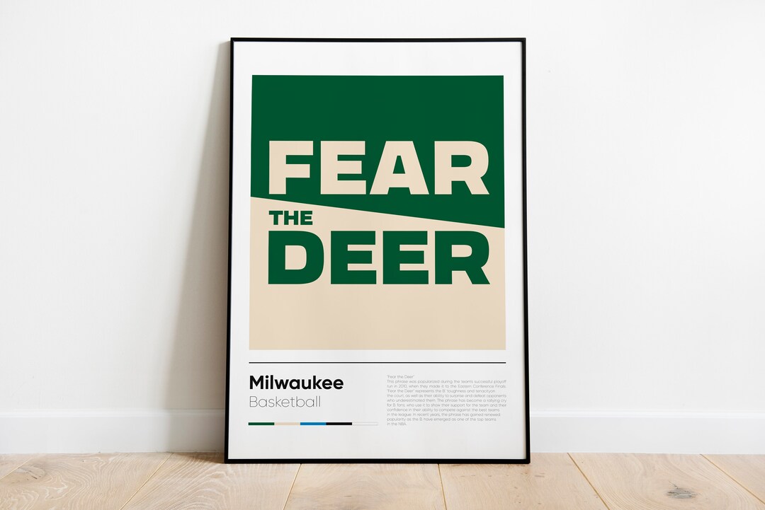 MILWAUKEE BUCKS Poster, Feer the Deer, Nba Iconic Phrases Series, Wall ...