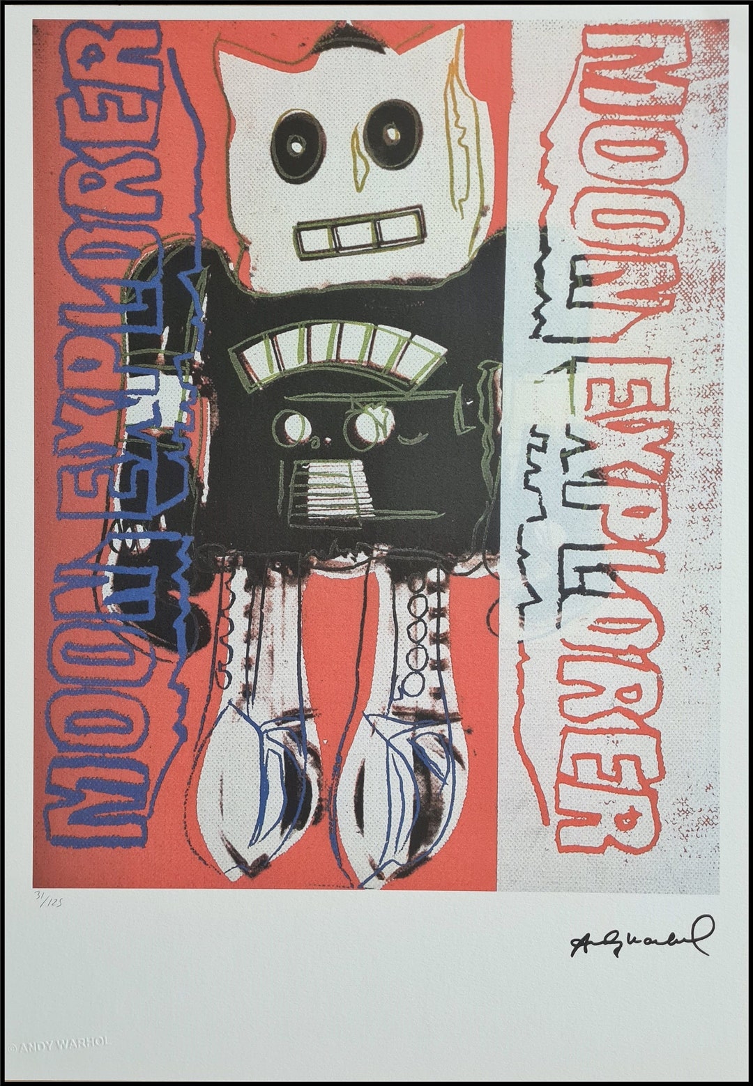 ANDY WARHOL Moon Explorer 50 Cm X 35 Cm Signed Lithograph Limited Xx ...