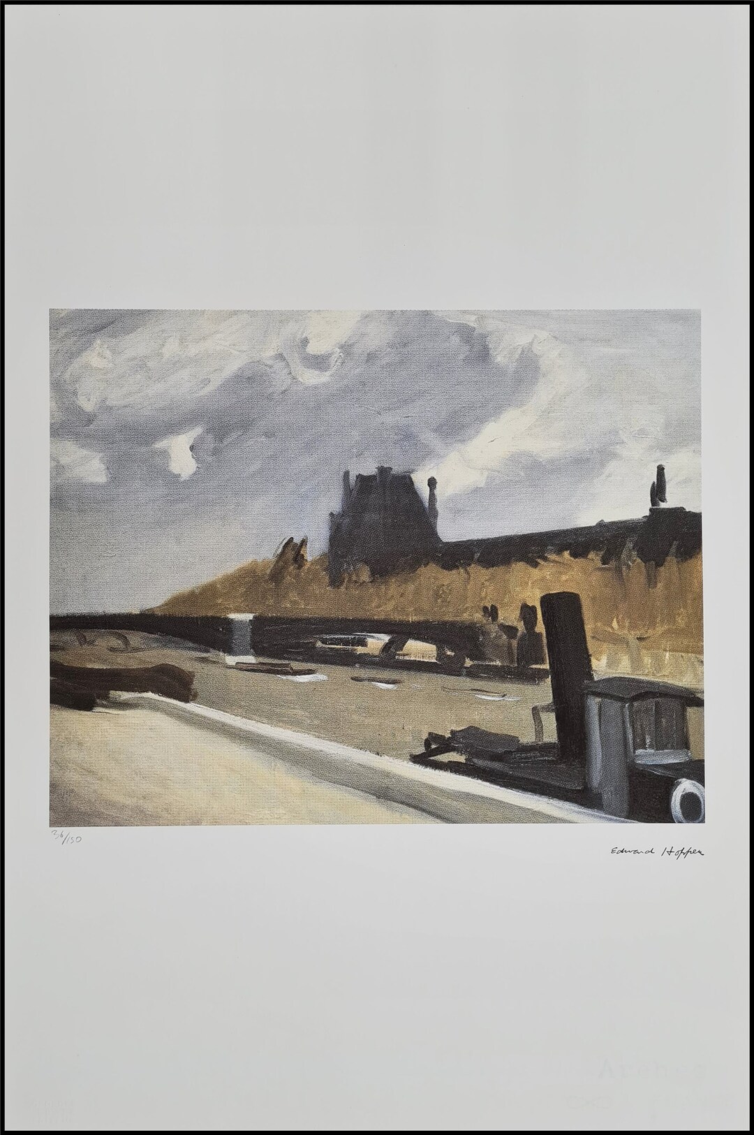 EDWARD HOPPER * the Louvre in a Thunderstorm * 57 X 38 Cm * Signed ...