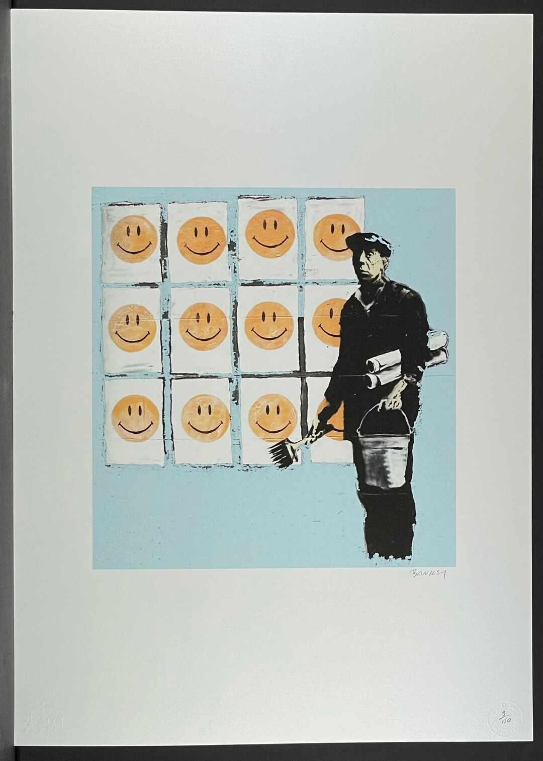 BANKSY * Sad Man With Smileys * 70 X 50 Cm * Lithograph * Art Print ...