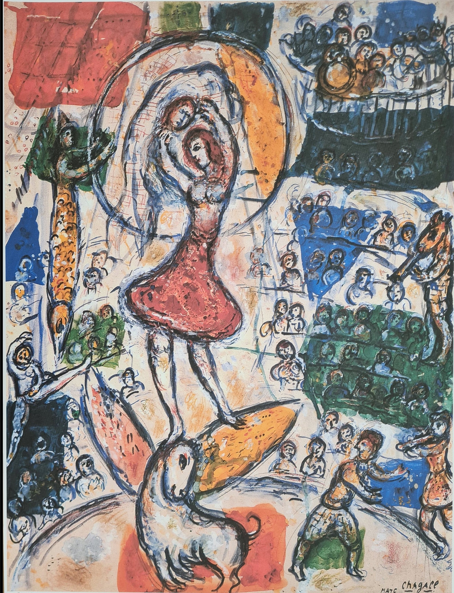 Marc Chagall * the Dance * 50 X 35 Cm * Signed Lithograph * Limited ...