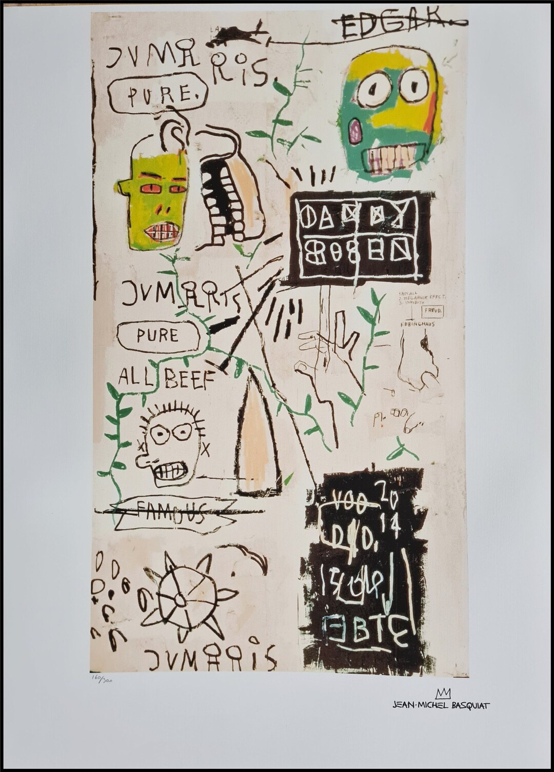 JEAN-MICHEL BASQUIAT * Danny Rosen * 70 X 50 Cm * Lithograph * Limited ...