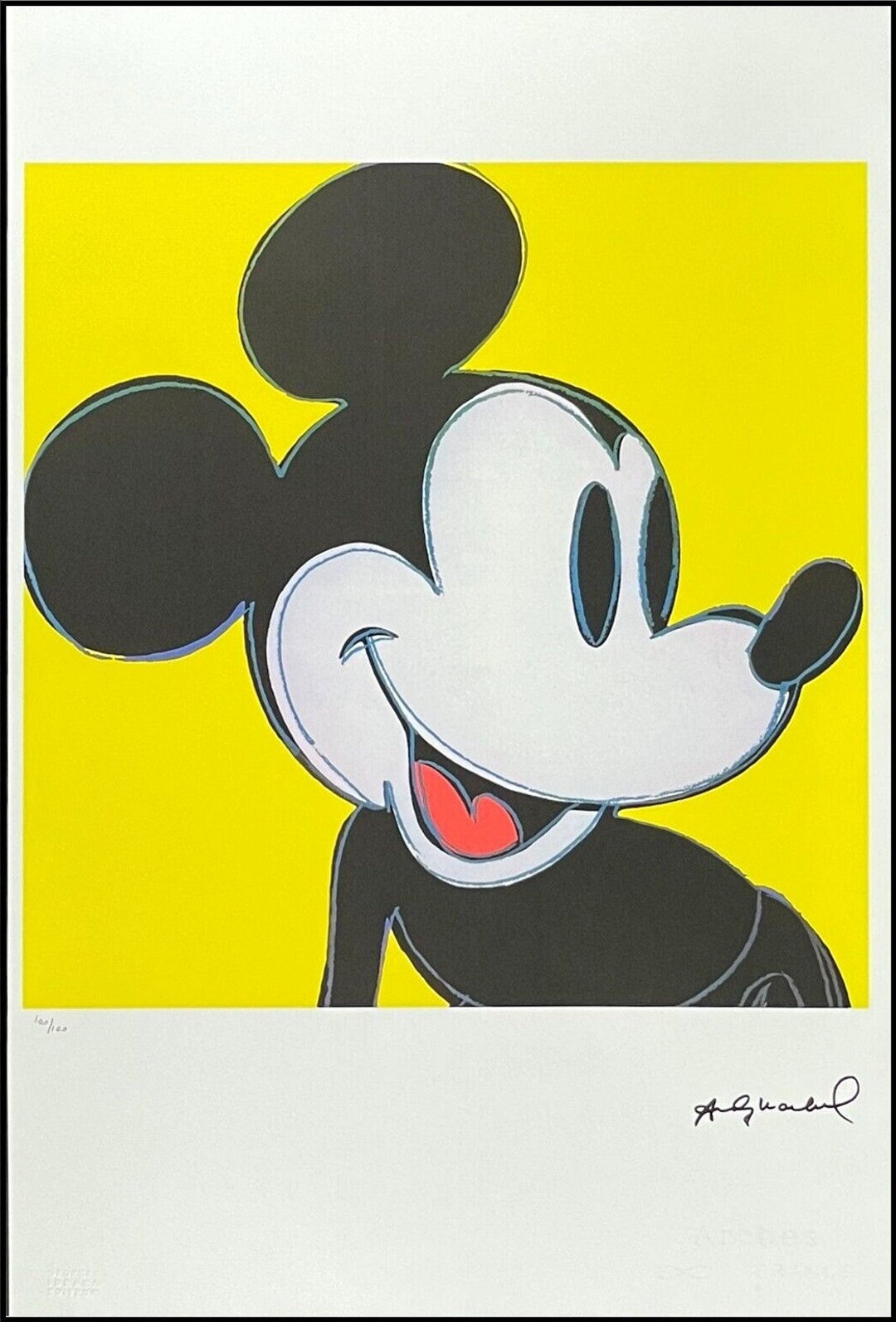 ANDY WARHOL * Mickey Mouse * 57 X38 Cm * Signed Lithograph * Limited ...