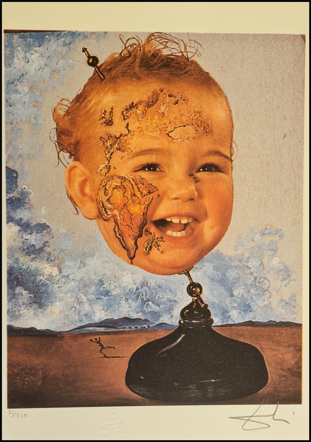 SALVADOR DALI * Baby Map of the World * 50 X 35 Cm * Signed Lithograph ...