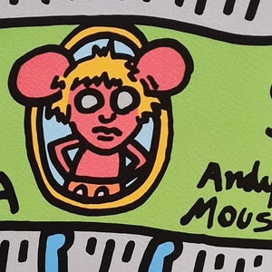 KEITH HARING Andy Mouse 50 X 35 Cm Signed Lithograph Art Print Limited ...