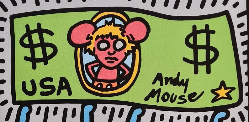 KEITH HARING Andy Mouse 50 X 35 Cm Signed Lithograph Art Print Limited ...