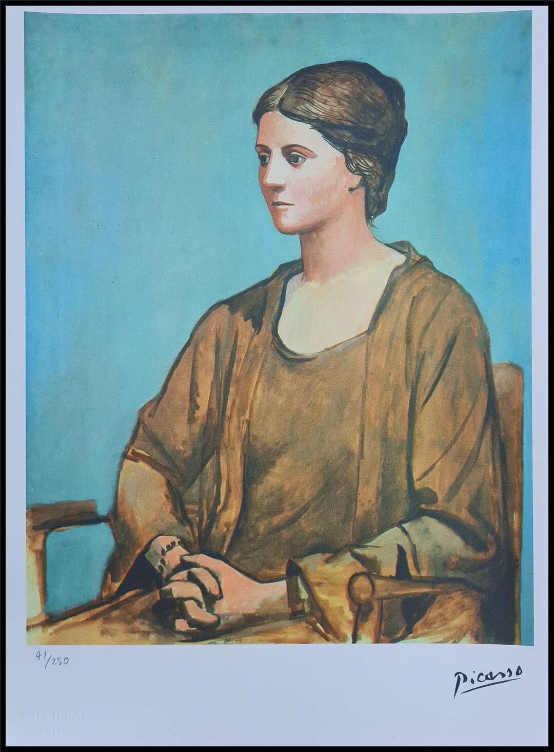 PABLO PICASSO * Portrait of Olga * 28 X 38 Cm * Signed Lithograph ...