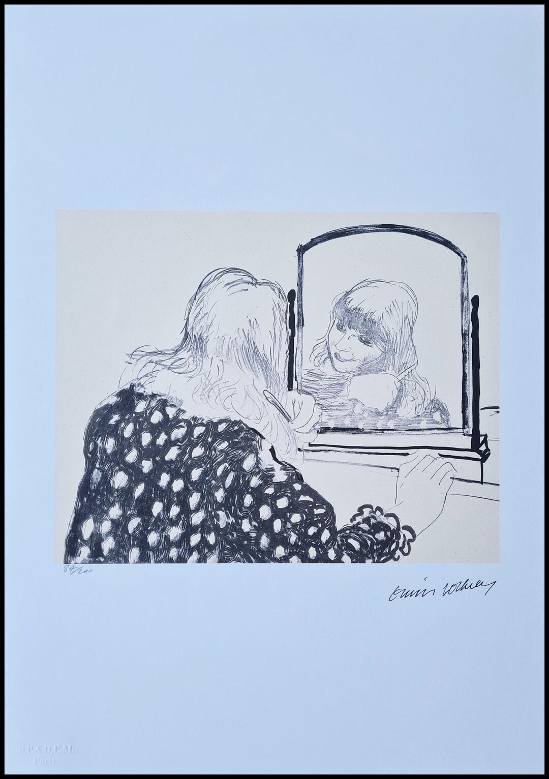 DAVID HOCKNEY * Anna Combs Her Hair * 50 X 35 Cm * Signed Lithograph ...