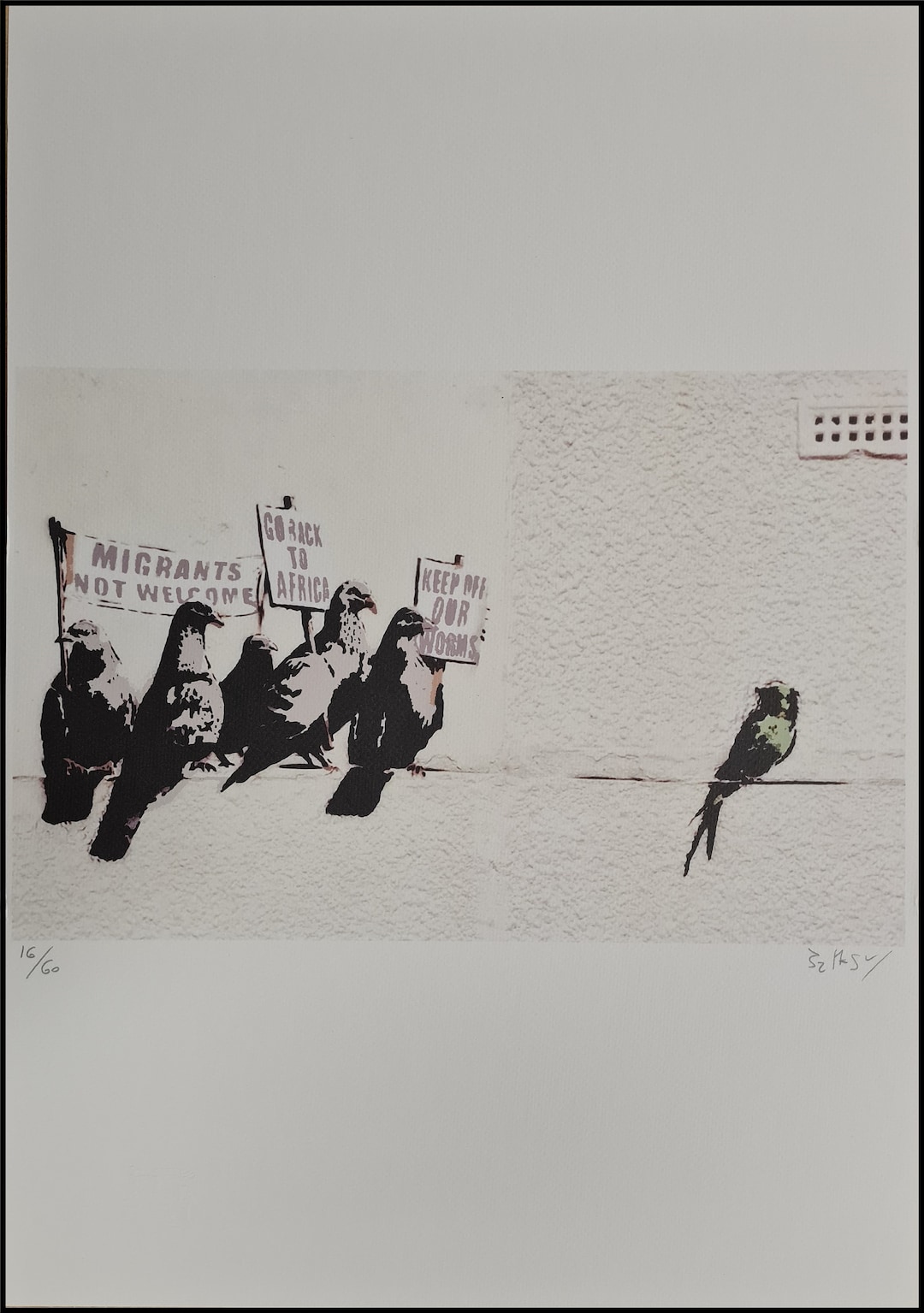 BANKSY * Birds of Feather * 50 X 35 Cm * Lithograph * Limited # Xx/60 ...
