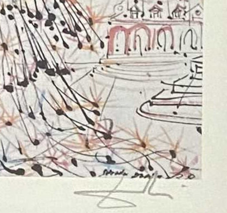SALVADOR DALI * Scarf * 50 X 35 Cm * Signed Lithograph * Limited # Xx ...