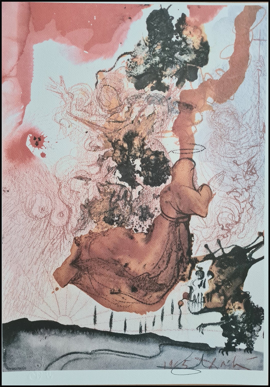 SALVADOR DALI Cadaver in Sepulchro Elisei 50 X 35 Cm Signed Lithograph ...