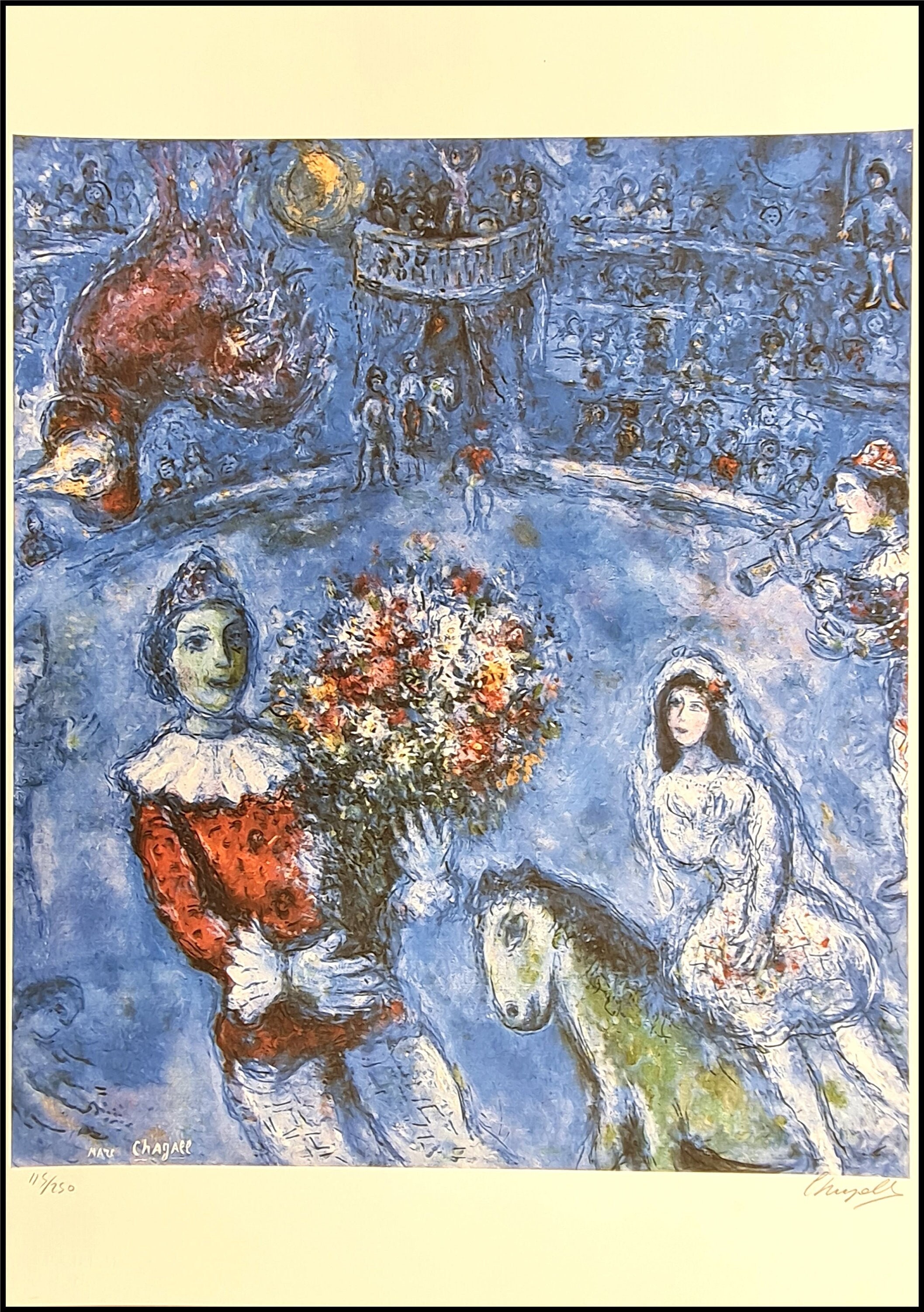 Marc Chagall * the Blue Rooster * 50 X 35 Cm * Signed Lithograph ...