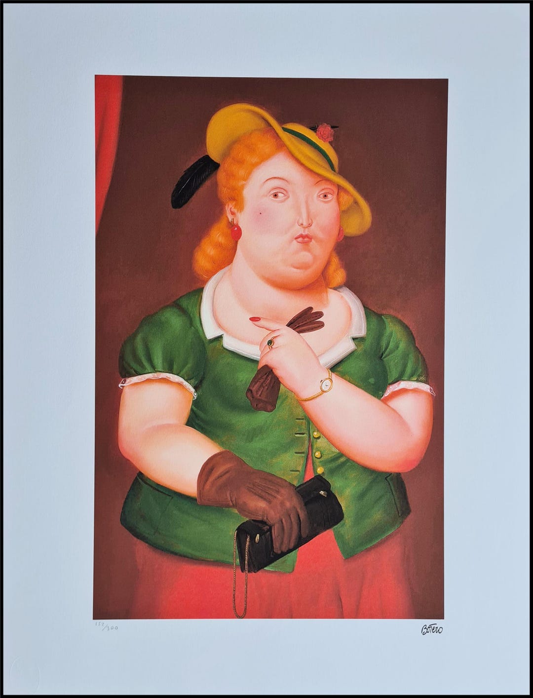 FERNANDO BOTERO * Woman With Hat * 65 X 50 Cm * Lithograph * Art Print ...