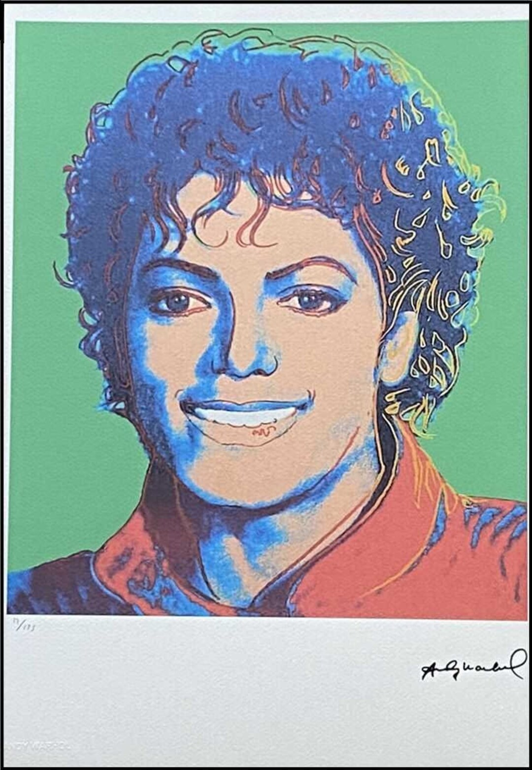 ANDY WARHOL Michael Jackson 50 Cm X 35 Cm Signed Lithograph Limited Xx ...